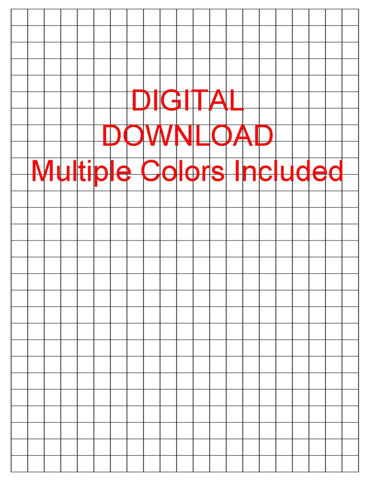Colored Graph Paper Printable | Grid Paper Printable