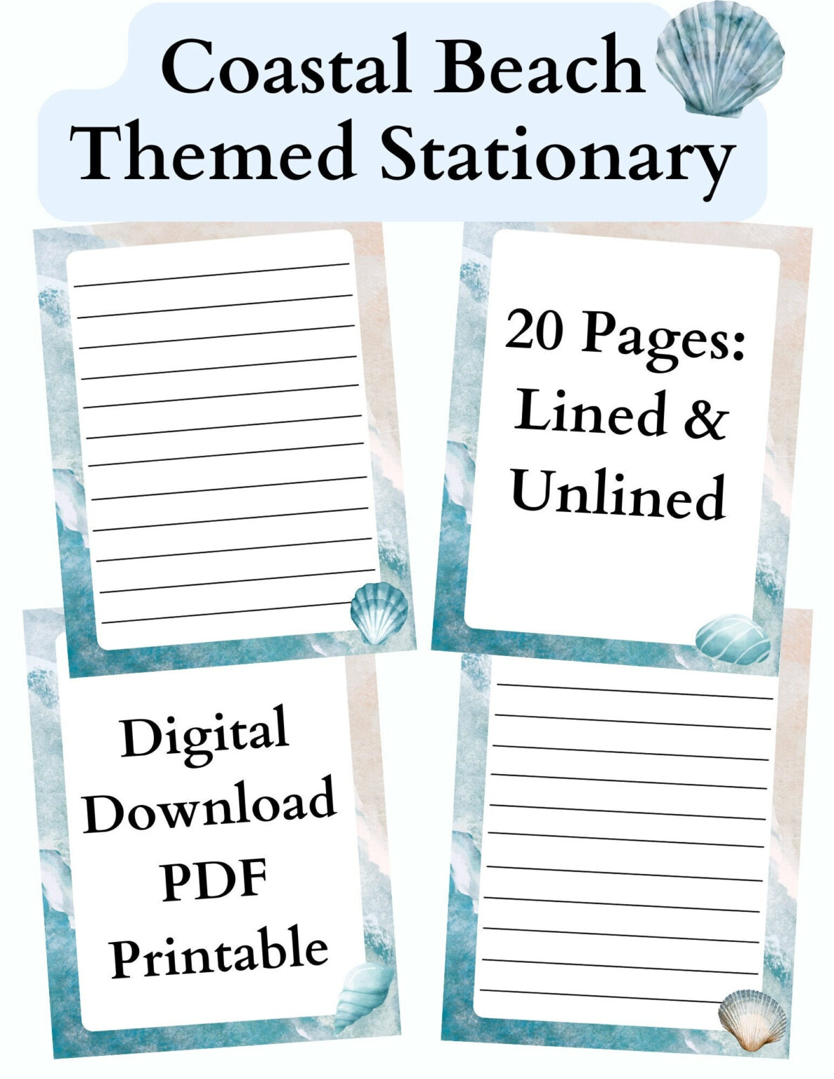 Beach Themed Printable Paper | Grid Paper Printable