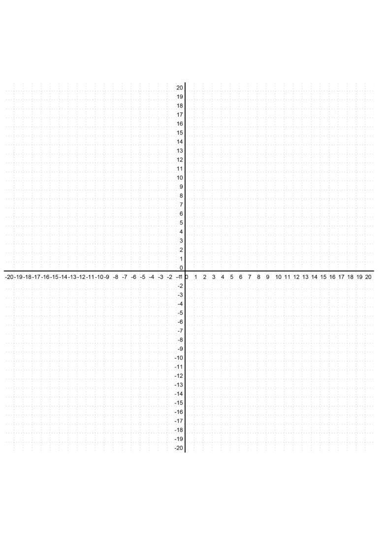 20×20 Graph Paper Printable | Grid Paper Printable