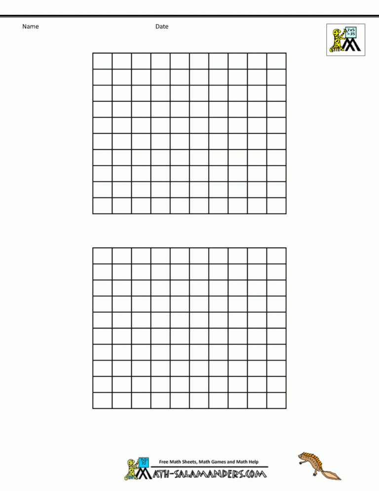 100 Grid Paper Printable | Grid Paper Printable