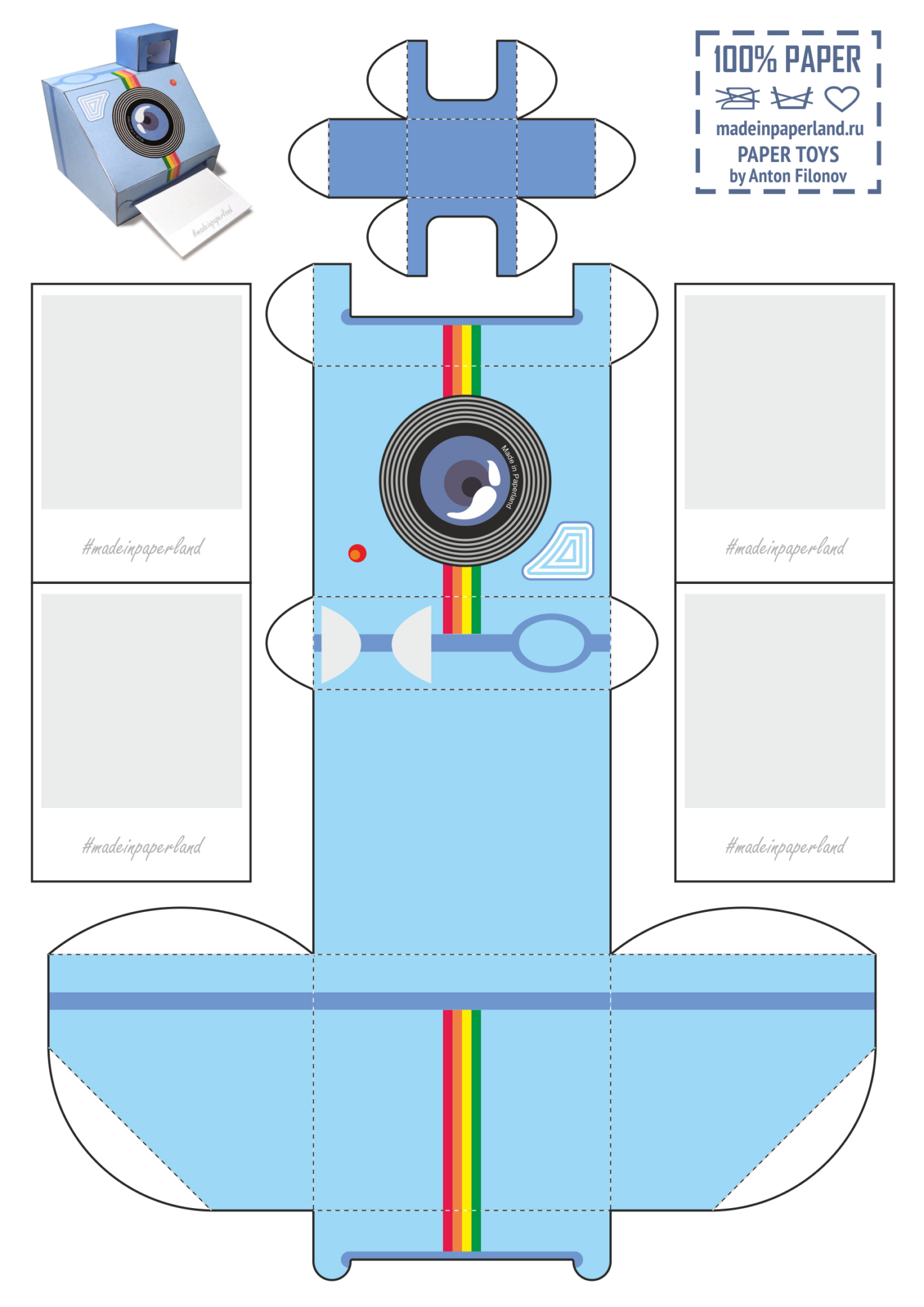 Printable Paper Camera Template | Grid Paper Printable