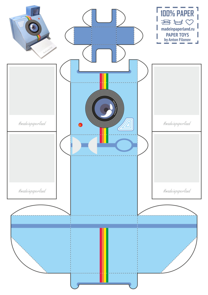 Printable Paper Camera Template | Grid Paper Printable