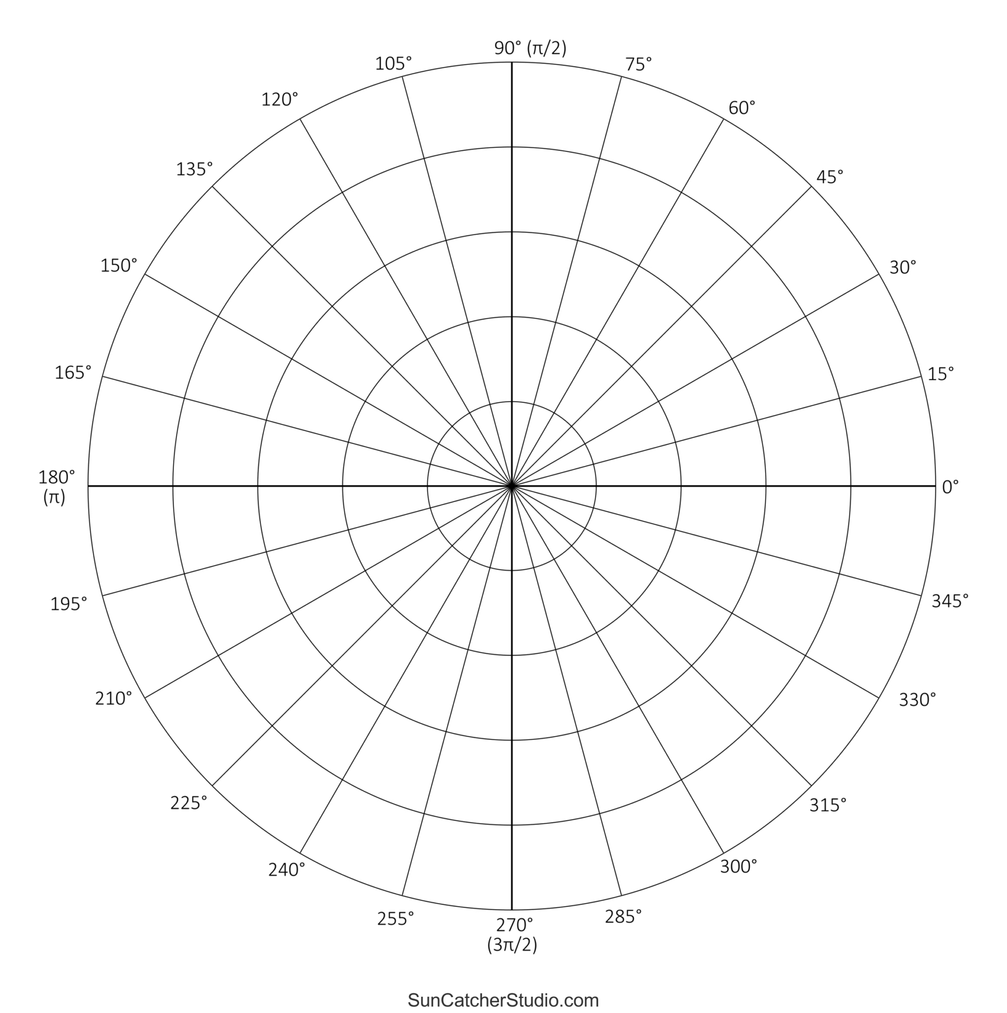Free Printable Polar Graph Paper | Grid Paper Printable