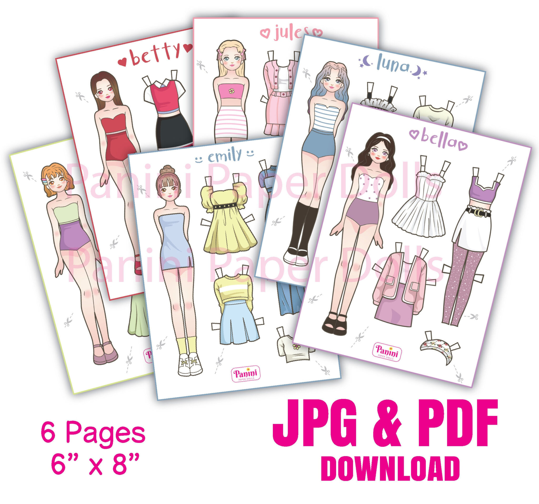 Etsy Printable Paper Dolls | Grid Paper Printable