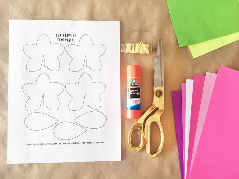 Printable Paper Flower Lei Template | Grid Paper Printable